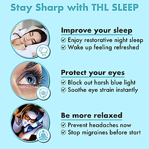 Orange Blue Light Blocking Glasses for Better Sleep - 99.5% Premium Acetate Computer Migraine Glasses for Women & Men - Amber Gaming Glasses - TV Blue Light Blockers Gamer Glasses for Eye Strain