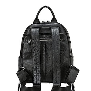 Girlfeel Genuine Leather Women's Fashion Backpack Purses Multipurpose Design Travel bagBusiness Work Bag for Men/Women-Black