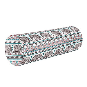 Vnurnrn Elephant Mandala Neck Support Pillow Round Neck Roll Bolster Cylinder Pillow Cervical Pillows Round Neck Pillow for Leg Knee Back Head Support for Camp Work Women Men Traveling