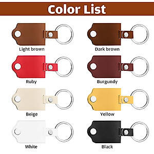 Misdary 24 Pcs Family Reunion Favors Photo Insert Keychain with Leather Protection Blank Picture Frame Keychain Photo Leather Keychain Bulk PU Leather Key Kit Blank Photo Keychain for Craft DIY Gifts