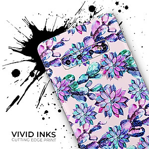 DesignSkinz Watercolor Cactus Succulent Bloom V16 Protective Vinyl Decal Wrap Skin Cover Compatible with The Samsung Galaxy S20 (Screen Trim & Back Glass Skin)