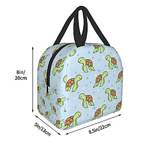 Ucsaxue Cute Turtle Lunch Bag Travel Box Work Bento Cooler Reusable Tote Picnic Boxes Insulated Container Shopping Bags For Adult Women Men Boys Girls