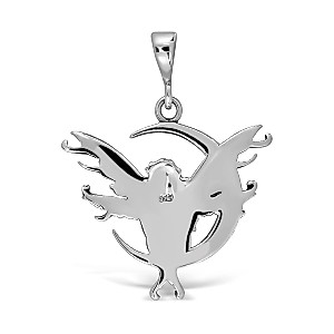 WithLoveSilver Sterling Silver 925 Celtic Trinity Queen of Fairy Angel Sit on The Moon Star Pendant