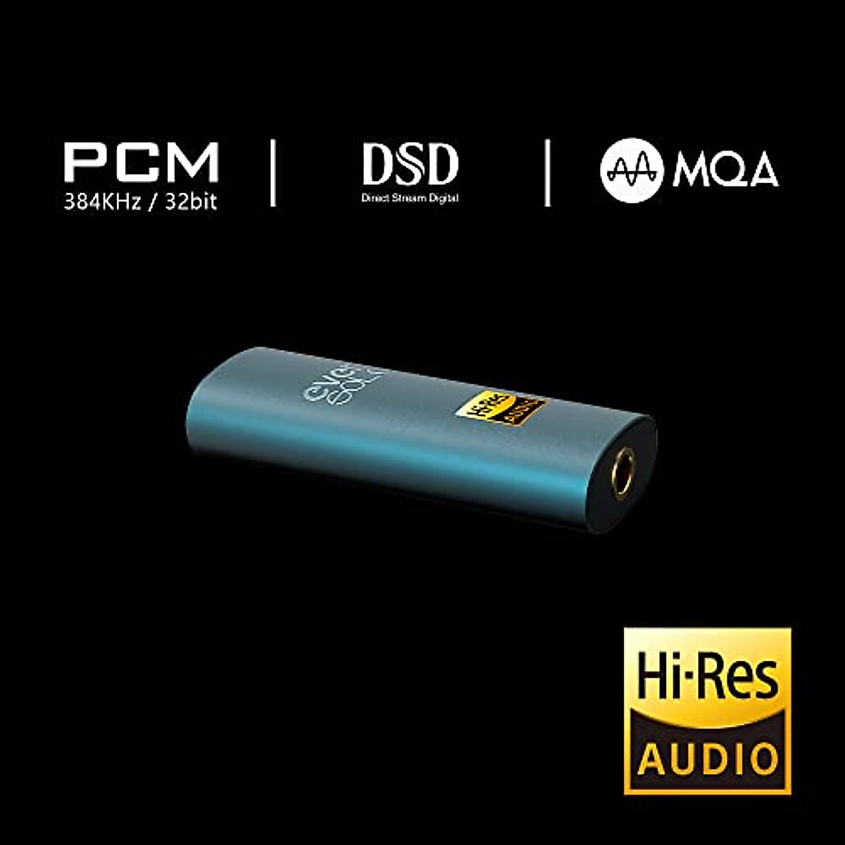 EVERSOLO H1 Portable Headphone Amplifier and DAC ES9281AC Pro High Resolution Supports PCM 384KHz/32bit DSD256 MQA 3.5mm Headphone Output for Android Smartphone/Tablet/PC