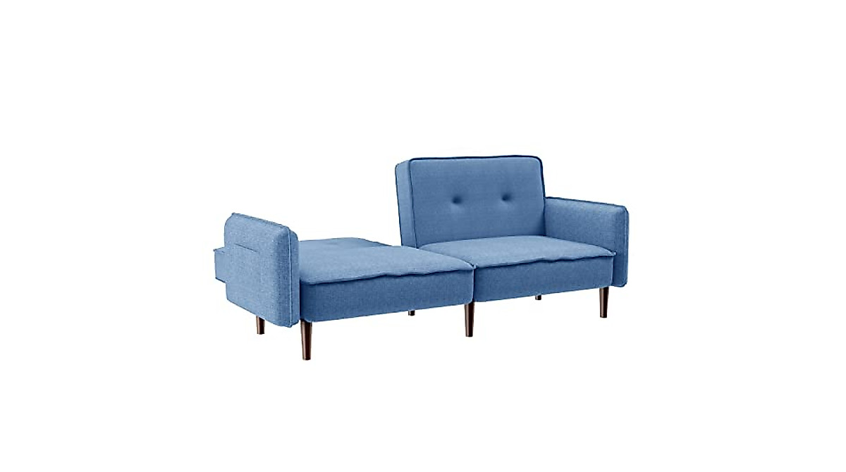 Compact EMKK Loveseat Futon Bed with 2 Pillows