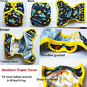 Sigzagor Newborn Baby Diaper Nappy Cover 8lbs-10lbs (Hummingbirds)
