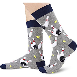 HAPPYPOP Gifts For Bowlers Men, Funny Bowling Gifts For Men, Bowling Gifts And Novelties, Mens Bowling Socks Funny Stocking Stuffers