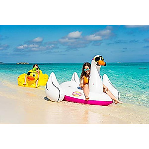 SportsStuff PUNK PIRATE DUCK Pool and Lake Float, Yellow, 70 inches