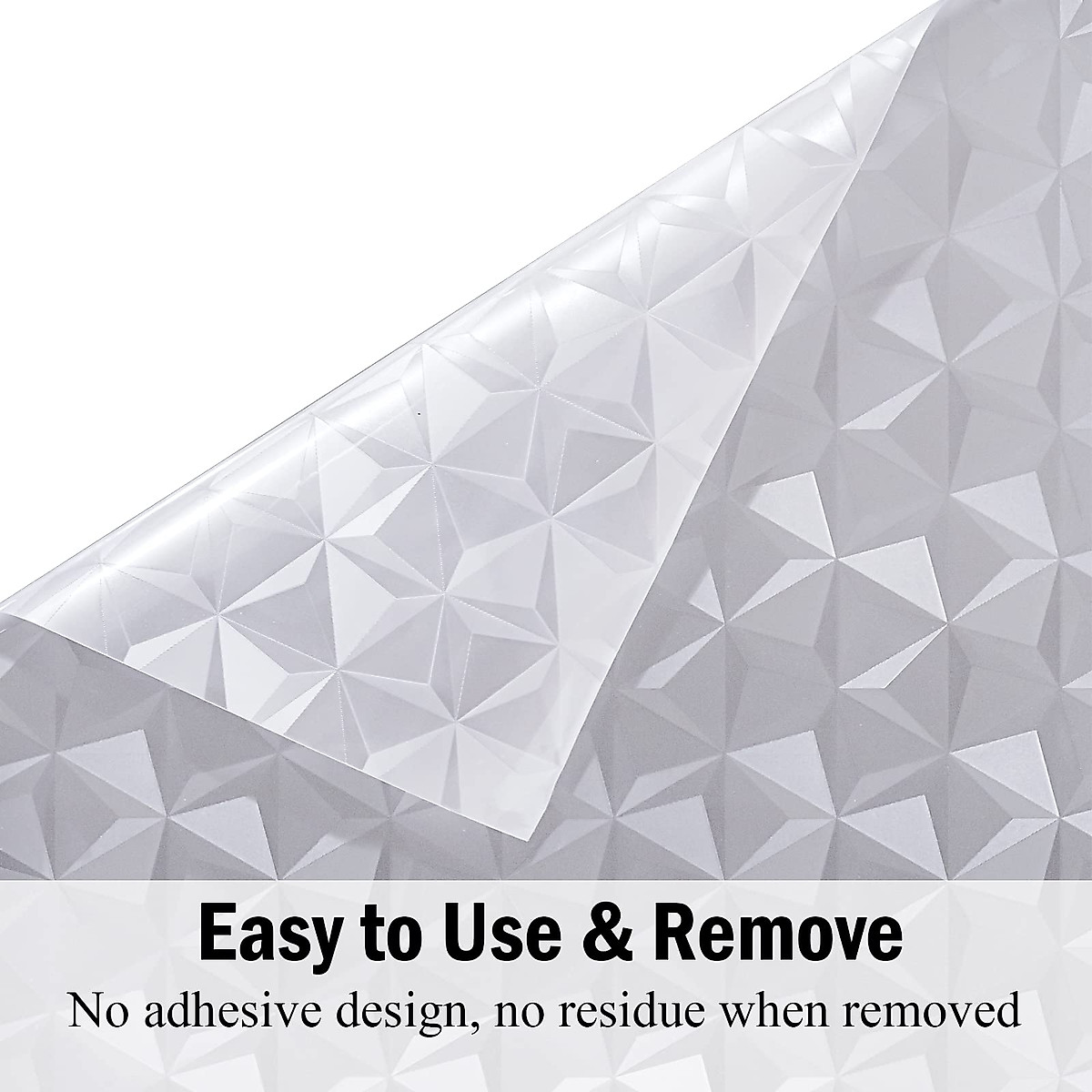 Niviy 3D No Glue Static Cling Window Films Privacy Cut Glass Window Sticker for Bathroom Office Kitchen Window Decor 17.7"x 78.7", Frosted