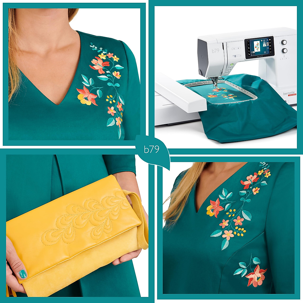 Bernette B79 Sewing & Embroidery Machine - Deluxe Embroidery Design Tools Bundle (Over $500 Embroidery Design Tools and 60 pcs Sunset Thread)