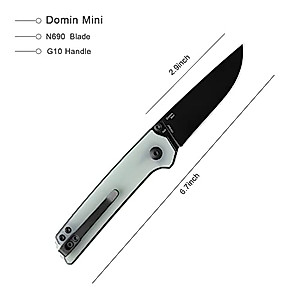 Kizer Domin Mini Folding Knife G10 Handle EDC Knives, N690 Steel Thumb-Stud Pocket Knife, V3516N7