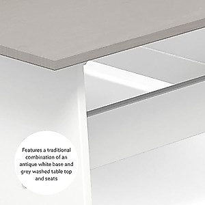 Linon Grey and White Breakfast Dining Set Ardmore Nook