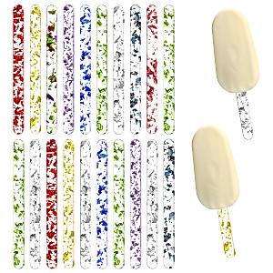 20 Pieces Reusable Acrylic Popsicle Sticks 4.5 Inch Popsicle Mold Sticks for DIY Ice Pop, Cake Pop,Candy Desert Making Crafts (Colorful)