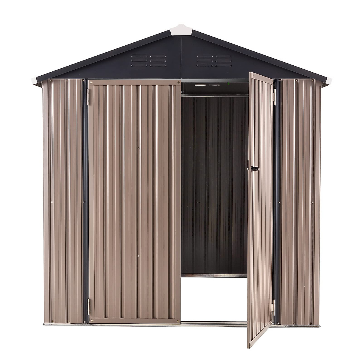 AECOJOY 6' x 6' Outdoor Storage Shed, Metal Shed with Design of Lockable Doors, Utility and Tool Storage for Garden, Backyard, Patio, Outside use