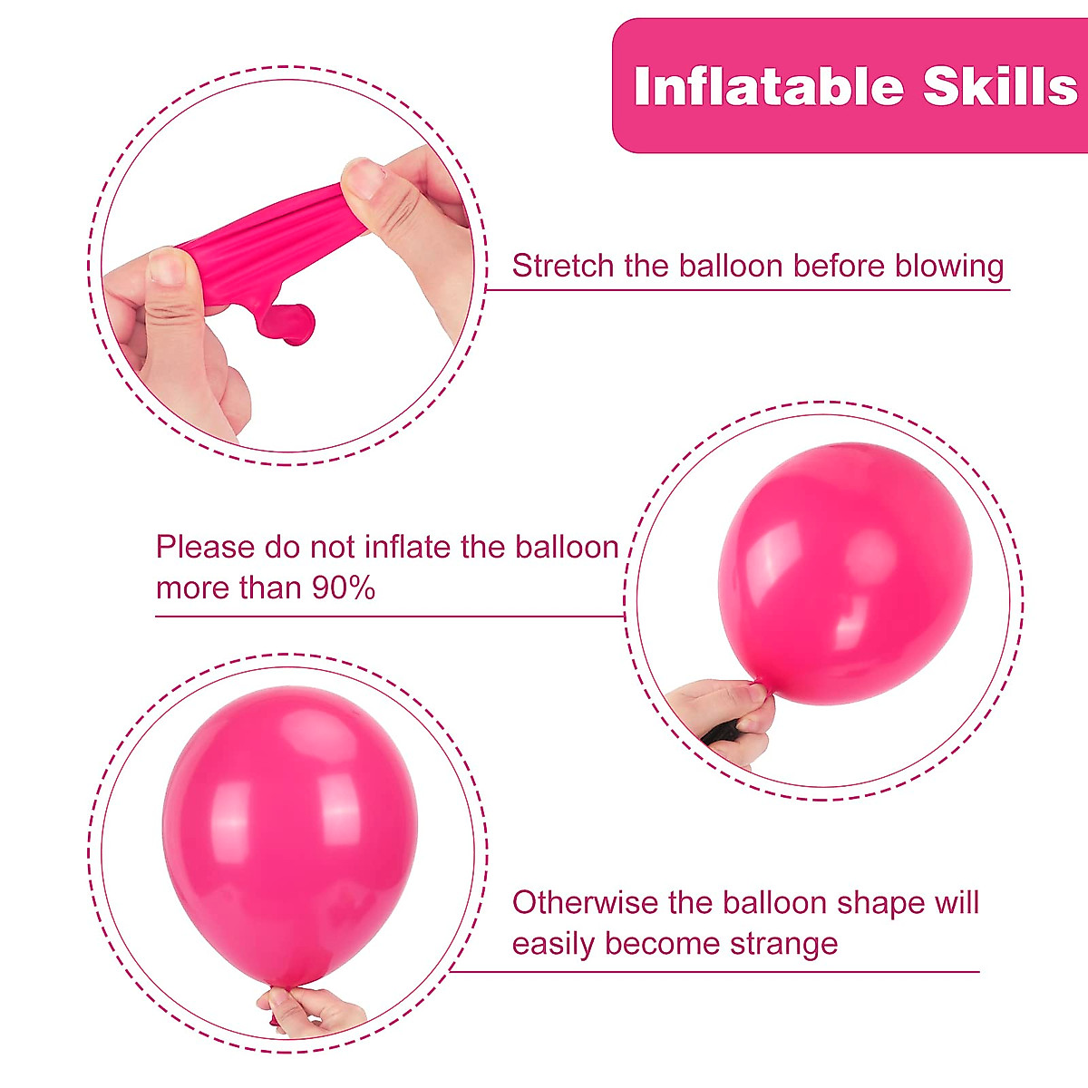 RUBFAC 87pcs Hot Pink Balloons Different Sizes 18 12 10 5 Inches Premium Magenta Pink Latex Balloons for Valentine's Day Girl Birthday Party Wedding Bridal Shower Baby Shower Garland Arch Decorations