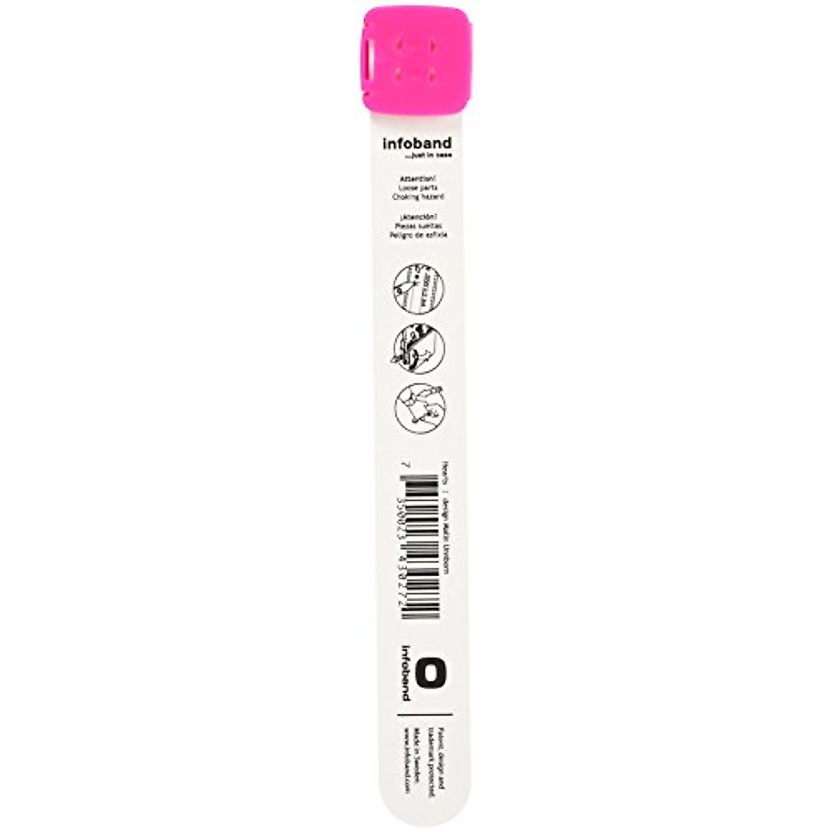Infoband Child Safety ID Wristband - Pink Hearts