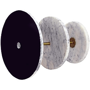 MyGift Modern Round Natural White Marble 3 Tier Cupcake Stand, Dessert Display Tower, Retail Riser Stand