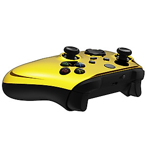 eXtremeRate Custom Shell for Xbox Core Wireless Controller - Revamp Your Gaming Gear - Chrome Gold Replacement Game Acessories Cover Faceplate for Xbox Series X & S Control [Controller NOT Included]