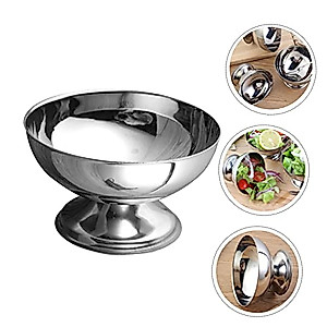 KJHBV 1pc Stainless Steel Dessert Cup Fruit Containers Refrigerator Containers Small Glass Containers Wedding Tumbler Metal Sauce Cup Footed Trifle Bowl Salad Cup Household Tableware Mug
