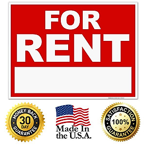 Sigo Signs, for Rent Sign, (2 Pack) Double Sided 18x24 Inches, Corrugated Plastic with Metal H Stake, Made in USA