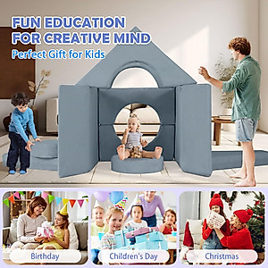 2024 New Modular Kids Play Couch, 12pcs Toddler Sofa Couch Building Fort, Versatile 300+DIY Creativing Playroom Bedroom Furniture for Toddlers. Convertible Kids Sofa and Cushion for Boys and Girls
