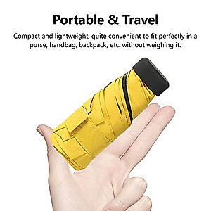 TOPTIE Mini Windproof Travel Umbrella, Compact Sun & Rain Umbrella with UV Protection (Pink)