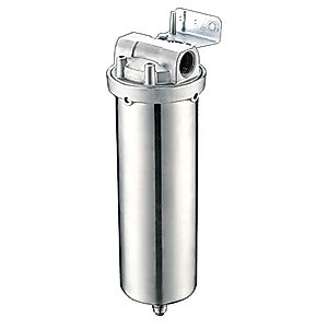 Amwater NSF/ANSI 42 Certification Stainless Steel Filter Housing for 10" Filter Cartridge, 3/4" NPT Water Filter Housing for Whole House Water Purification of Stainless Steel 304 (10" C Housing)