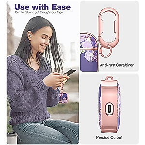 SURITCH Protective Case for AirPods 3rd Generation with Keychain, Cover for Apple AirPod Gen 3 Earbuds Support Wireless Charge Shockproof Stylish Cute for Women Girls, Purple Cosmos