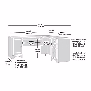 Sauder 425847 Harbor View Corner Computer Desk, Salt Oak® Finish