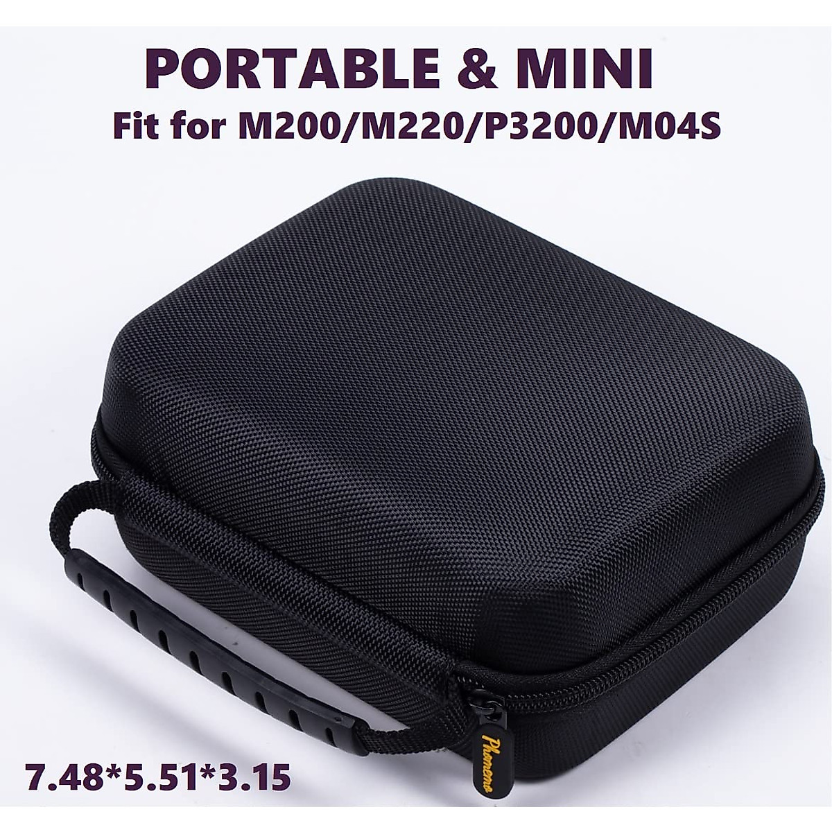 Phomemo Case 2025 Upgrade Version M110 M100 M150 M200 M221 Label Printer,M220 Thermal Label Maker, M04S Sticker Photo Printer Storage Holder Tape Paper Roll&USB Cable(Box Only)-Black