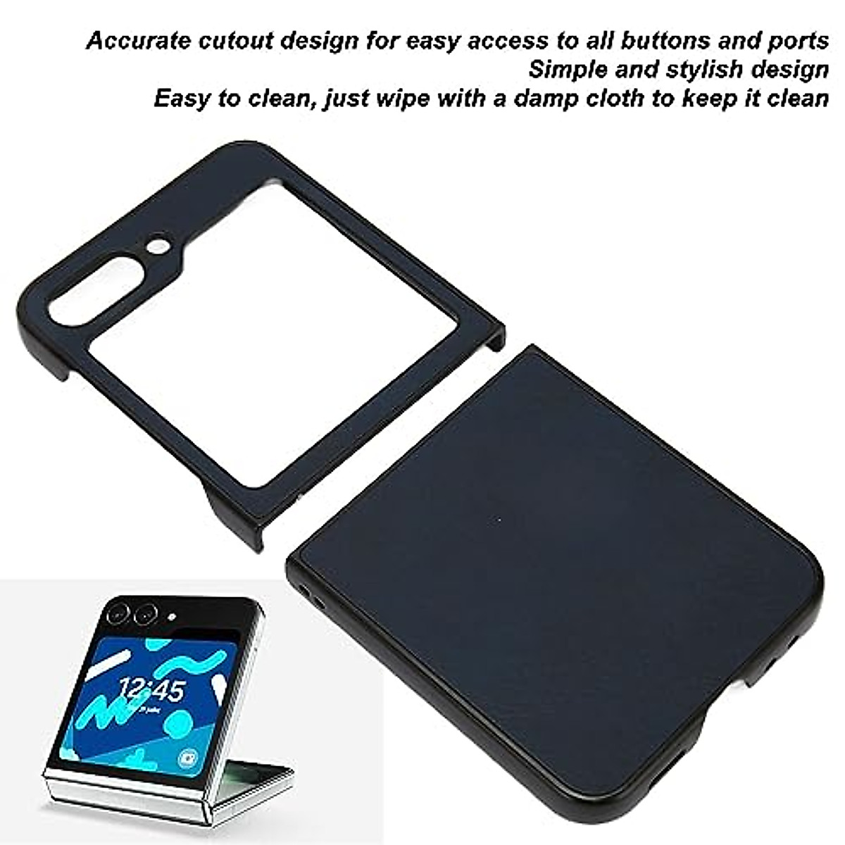 Shockproof Wear Resistant Phone Case for Samsung Galaxy Z fold 5 Case, Synthetic Leather Flip Phone Cover for Samsung Fold 5 (Two Color Blue Cowhide Grain)