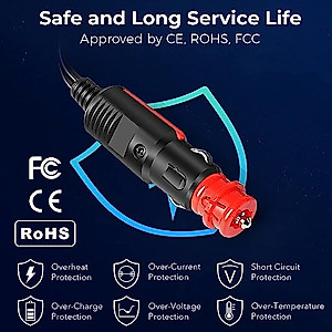 MJPOWER 12V/24V Car Fridge Car Charger Cable for ARB F40C4TMP AstroAI JOYTUTUS Alpicool ICECO Setpower Rockpals Aspenora Cigarette Lighter Plug Car Refrigerator Freezer Cooler Power Cord