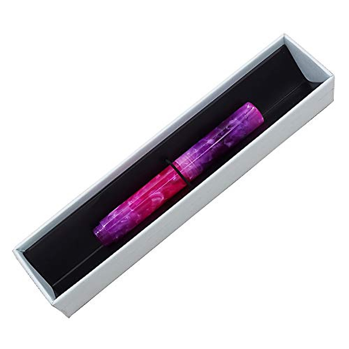 Delike Fountain Pen Fine Nib & Glass Dip Pen Gradient Violet Celluloid, Mini Pocket Travel Writing Gift Pen for Business Signature ,Art and Sketch