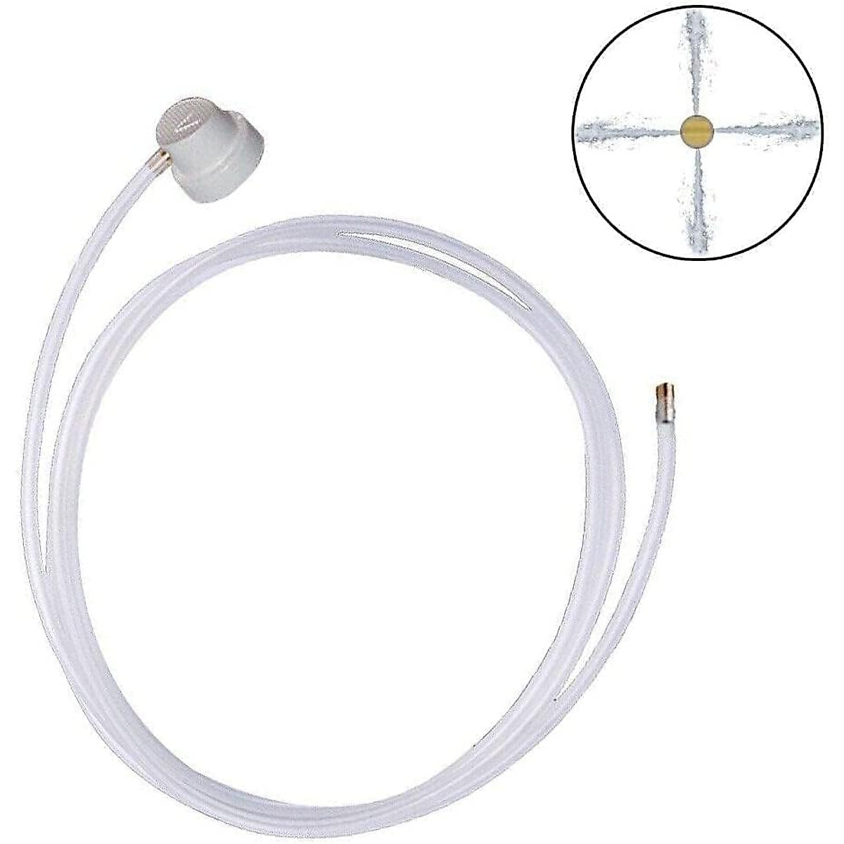 2 Pcs White 2XAerosol Nozzle w/ 19.69in. 360 Degrees Extension Hose for Male Stem Spray Cans Fluid Auto Car Nozzle Film 4.5mm Extension H3C9 Spray Guns and Accessories