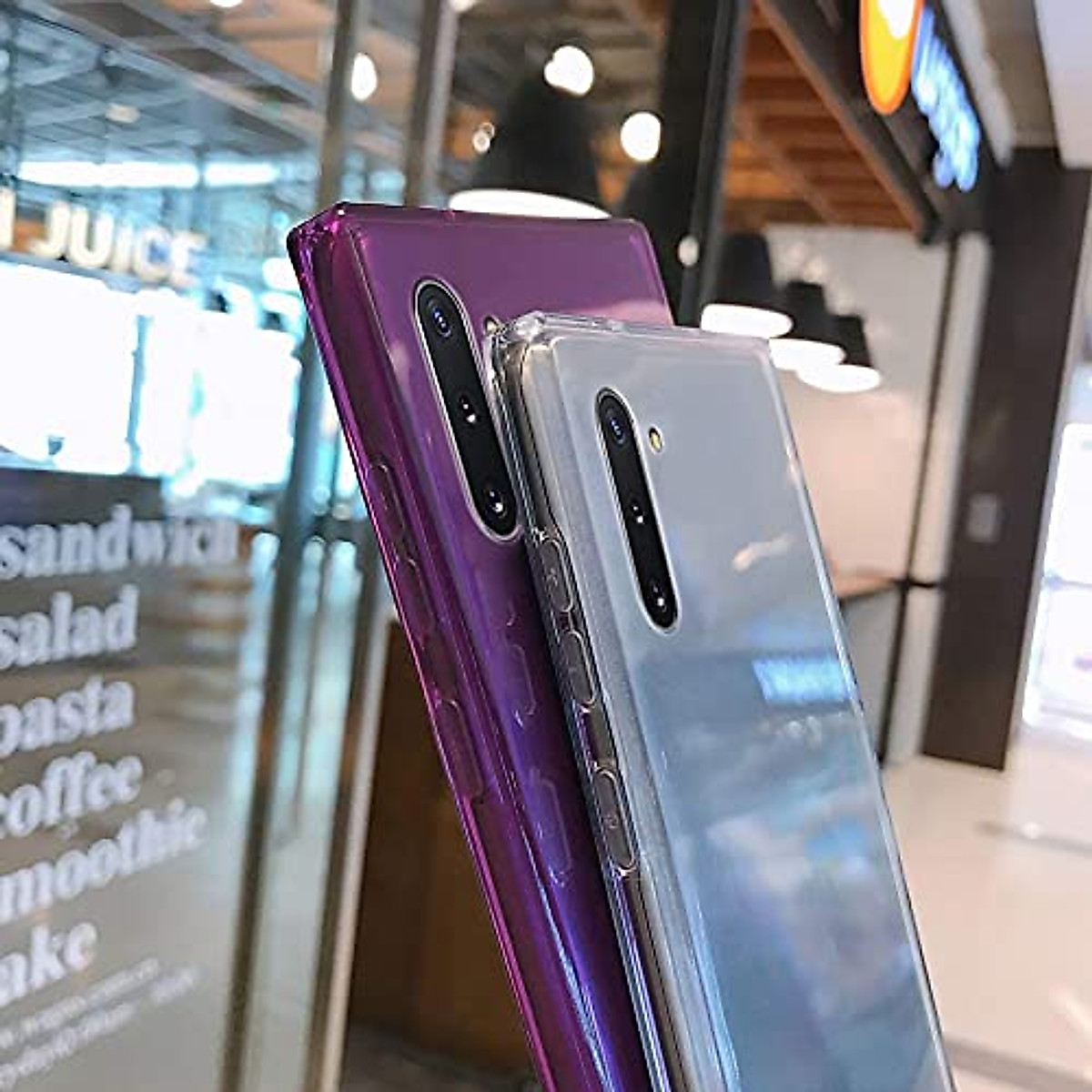 Square Case for Galaxy Note 10 Clear Case,Crystal Clear Slim Cover Shock Absorption Reinforced Corners Soft Flexible TPU Silicone Rubber Gel Shell Shockproof Slim Fit Protective Phone Case Cover,Black