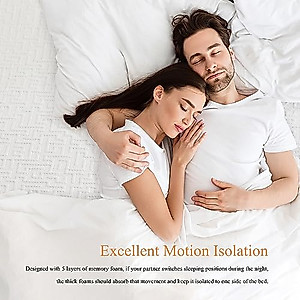 12 inch Queen Mattress, Motion Isolating Mattress in a Box, Medium Firm, CertiPUR-US Certified, 5 Layer Memory Foam System Supportive & Pain Relief-365 Nights Trail