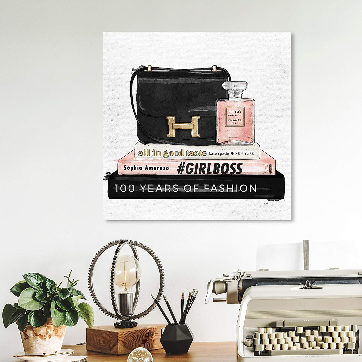 Wynwood Studio Fashion and Glam Wall Art Canvas Prints 'My Always Essentials' Home Décor, 12" x 12", Black, Pink