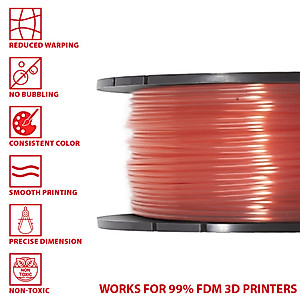 XYZPrinting PETG Filament 1.75mm, NFC Chip, 3D Printer Filament, 600g (1.3lbs), Dimensional Accuracy +/- 0.02 mm, Fit Most 3D Printers, Clear Red
