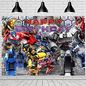 Treasures Gifted Officially Licensed Transformers Backdrop 4.25ft x 6ft - Transformers Party Decorations - Transformers Birthday Banner - Transformers Party Supplies - Transformers Birthday Backdrop