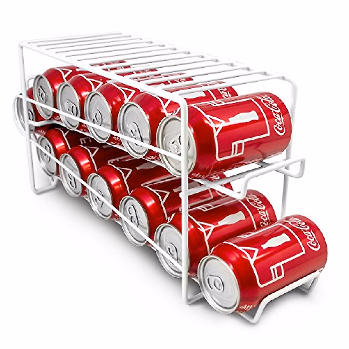 Sorbus Soda Can Rack Beverage Dispenser – Dispenses 12 Standard Size 12oz Soda Cans (White)
