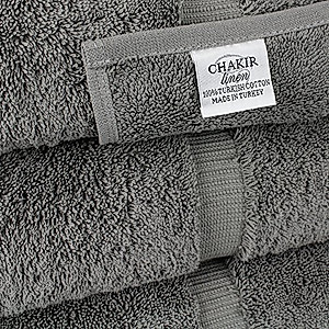 Chakir Turkish Linens Turkish Cotton Luxury Hotel & Spa Bath Towel, Bath Towel - Set of 4, Gray