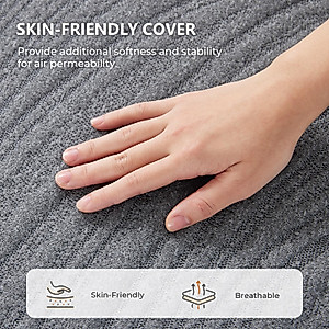 Sweetnight Trifold Mattress with Carry Bag - 4 Inch Portable Floor Mattress with Breathable & Washable Cover | Foldable Mattress Topper for Travel, Camping, Guest Grey Twin XL