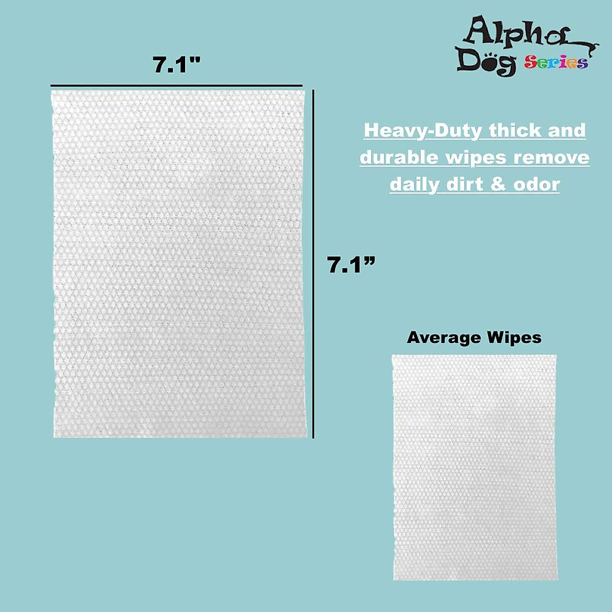 Deodorizing Hypoallergenic Heavy Duty Thick Durable Pet Grooming Wipes Unscented Cleans Face, Ears, Body, Butt and Eyes – Bath Alternative, Super Convenient, Ideal for Home or Travel (Pack of 1)