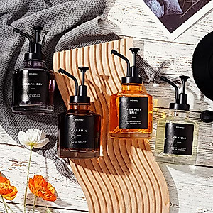 Molimoli Coffee Syrup Dispenser for Coffee Bar, Coffee Pump Dispenser, Glass Syrup Bottle w. Pump, 11.8 oz 350 ml, Set of 2, Black Upgraded Pump