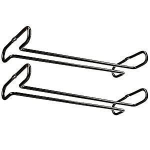 Warmery 2 Pack Wine Glasses Hanging Rack, Black Stemware Rack Holder Under Cabinet, Metal Wall Mount Wire Hanging Rack Storage Hanger Organizer with Screws for Kitchen Bar (10.3in), Black