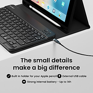 iPad 9th Generation Case With Keyboard 10.2"- 9th Generation iPad Case With Keyboard - Premium iPad Keyboard Case 9th Generation for iPad 9th/8th/7th Gen, 10.2 Inch iPad Case With Keyboard - Black