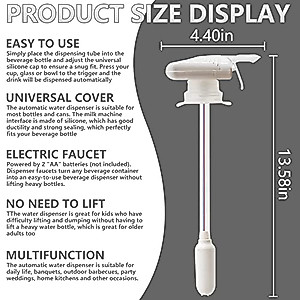 Automatic Drink Dispenser, Milk Dispenser, Hands-Free Milk, Automatic Drink Dispenser with Electric Tap, Drink Dispenser for Milk Juice Beer & More, Hands-Free No Overflow