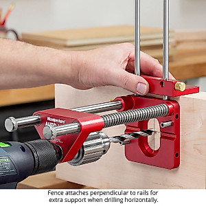 Woodpeckers Auto Line Drill Guide, Portable Drill Guide, Drill Up To 2 Inch Holes, Versatile Base and Fence System