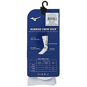 Mizuno Volleyball Runbird Crew Socks, White, Medium