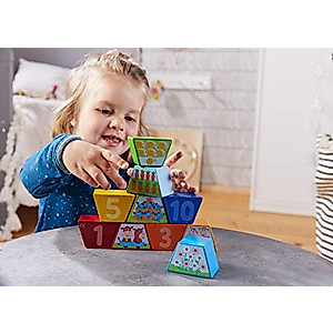 HABA Numbers Farm Counting and Stacking Wooden Blocks (Made in Germany)
